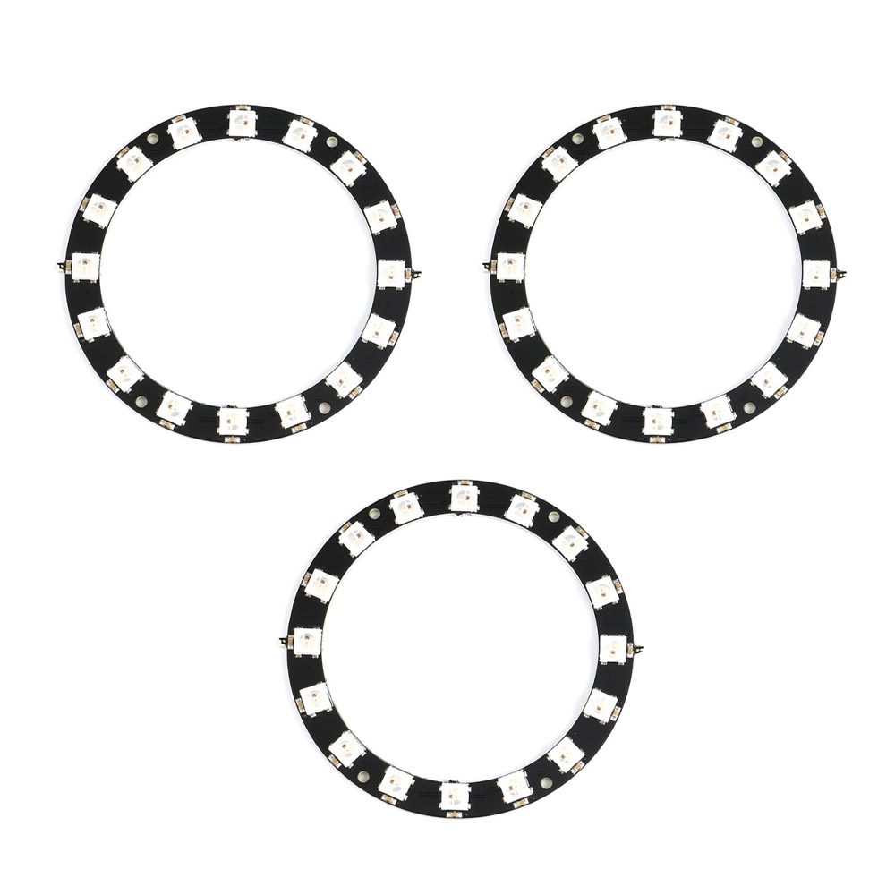 3x 16Bit RGB LED Ring WS2812 5V ähnl. Neopixel | Roboter-Bausatz.de