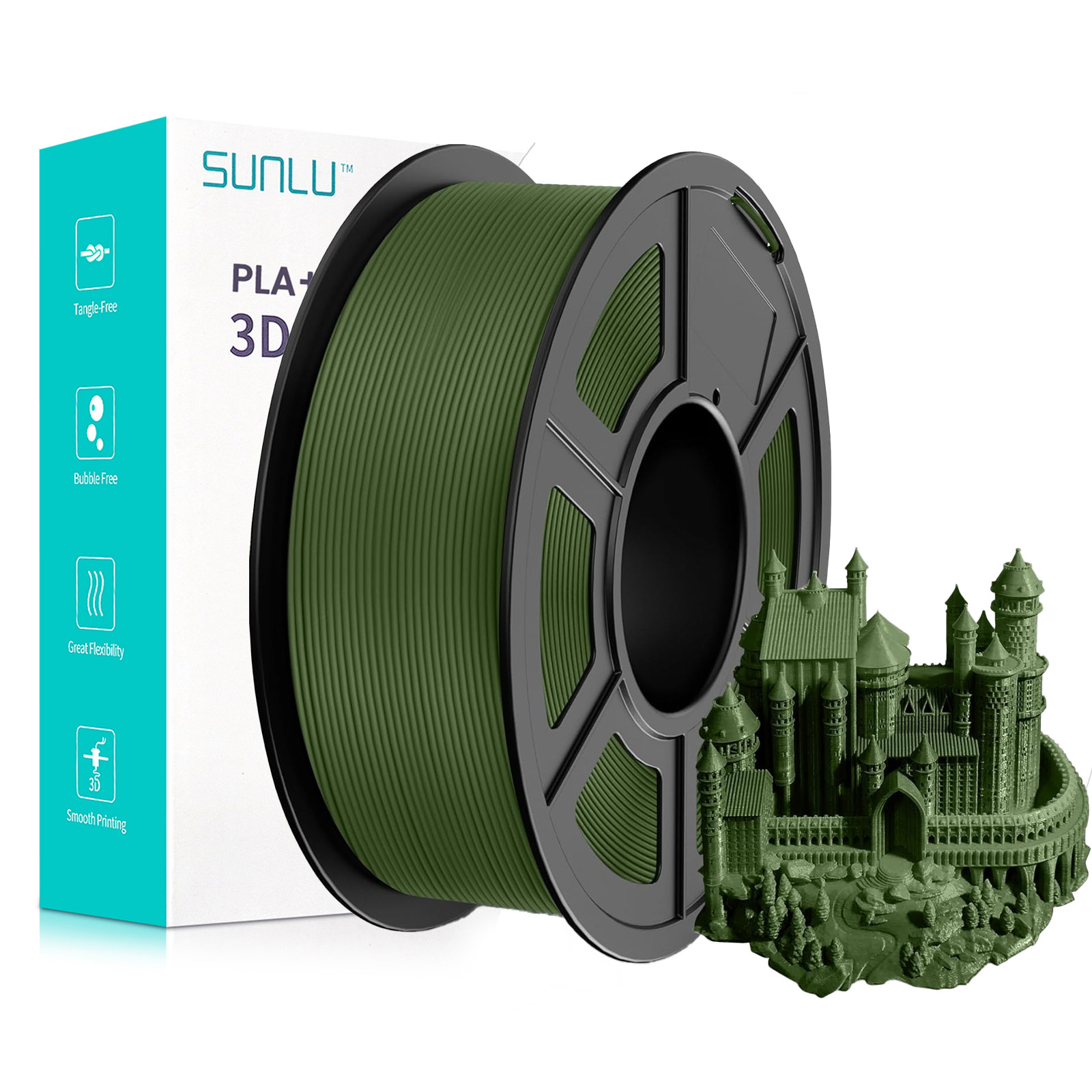 Sunlu PLA Matte Filament Olive Green 1.75mm 1kg | Roboter-Bausatz.de
