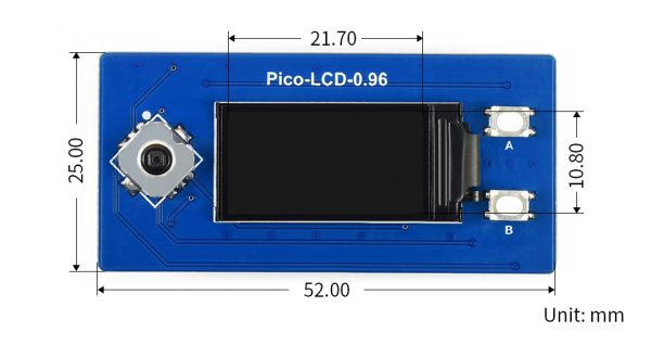 Waveshare 0.96" LCD Display Modul für Raspberry Pi Pico | Roboter-Bausatz.de