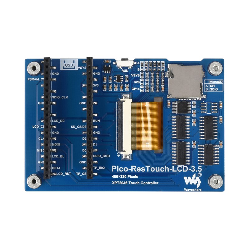 Waveshare 3.5" Touch Display Modul für Raspberry Pi Pico | Roboter-Bausatz.de