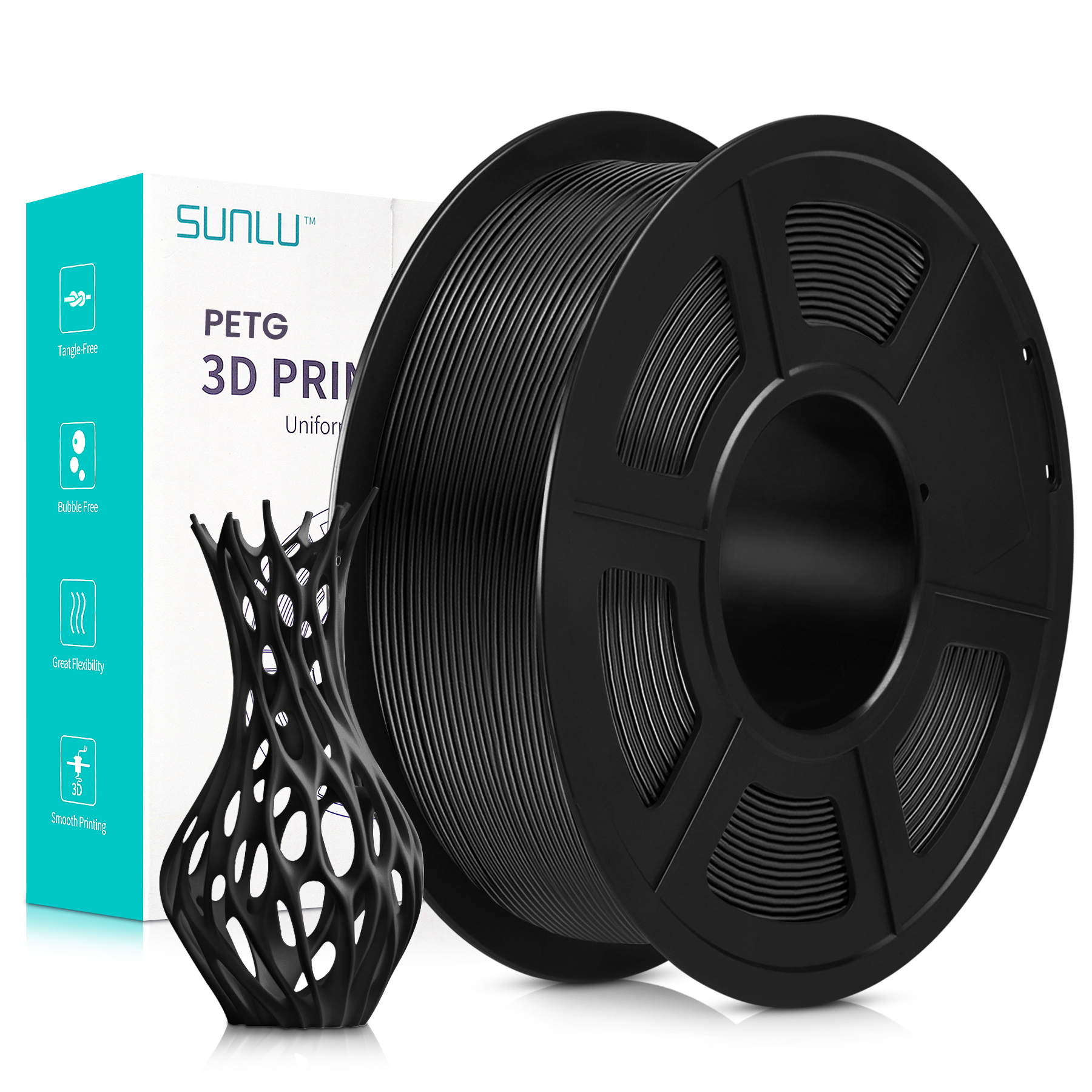 Sunlu PETG Filament Black 1.75mm 5kg | Roboter-Bausatz.de