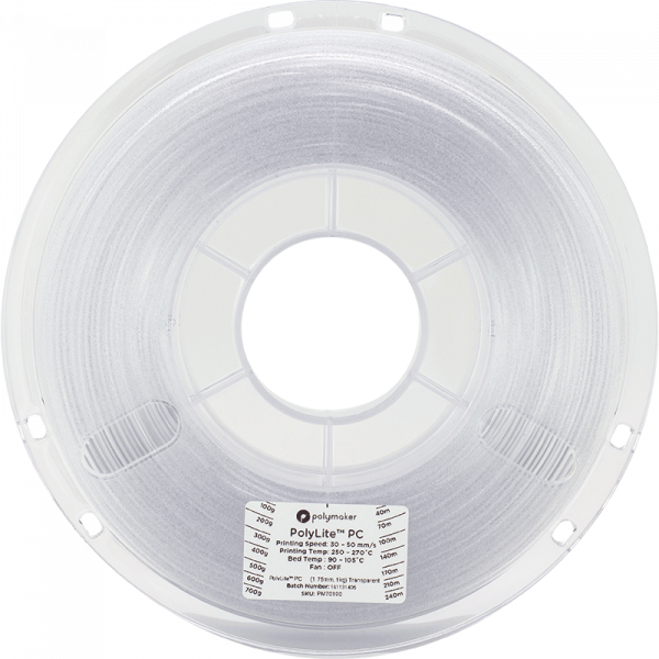 Polymaker PolyLite PC Filament Transparent 1.75mm 1kg | Roboter-Bausatz.de