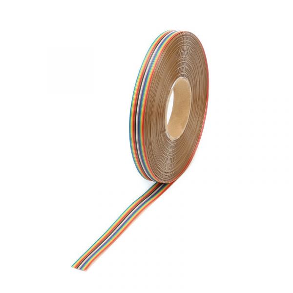 1 Meter Flachbandkabel 16-polig 1,27mm bunt | Roboter-Bausatz.de