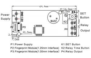 Fingerabdrucksensor mit Steuerplatine K202 R503 | Roboter-Bausatz.de
