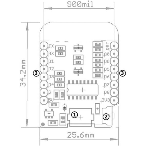 D1 Mini V4.0 ESP8266 IoT Board Arduino kompatibel | Roboter-Bausatz.de