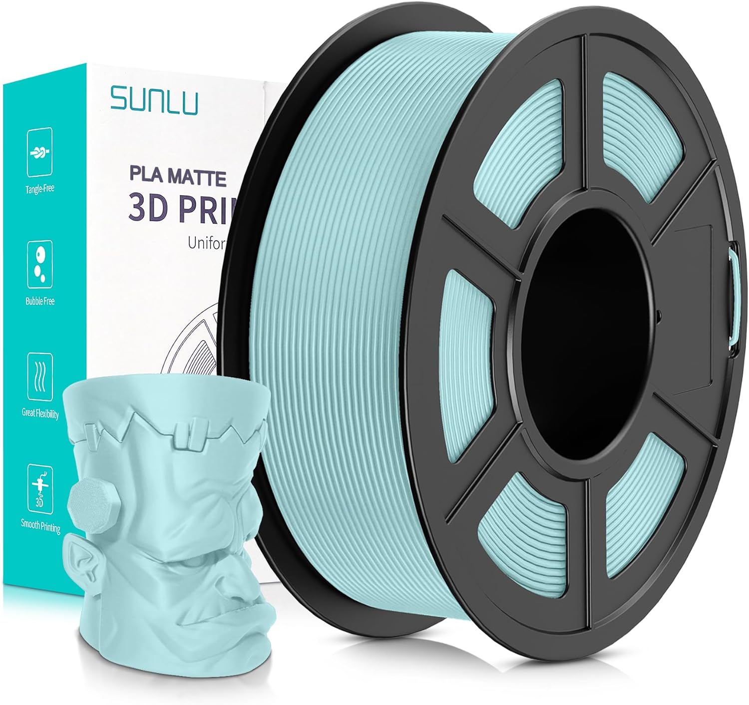 Sunlu PLA Matte Filament Powder Blue 1.75mm 1kg | Roboter-Bausatz.de